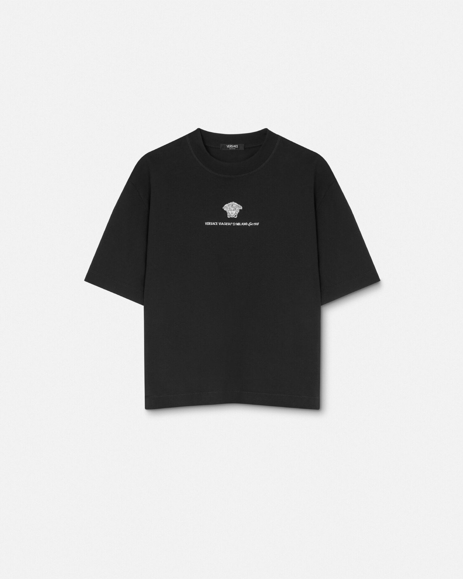 刺繍入り メドゥーサ ミラノ Tシャツ ホワイト | VERSACE JP 刺繍入り メドゥーサ ミラノ Tシャツ ホワイト | VERSACE JP